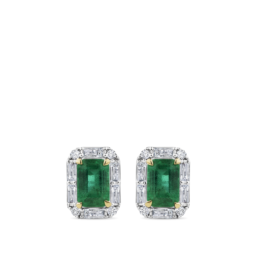 Emerald diamond earrings store