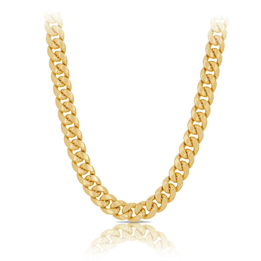 Miami Link Chain Necklace in 18ct Yellow Gold – Hardy Brothers Jewellers